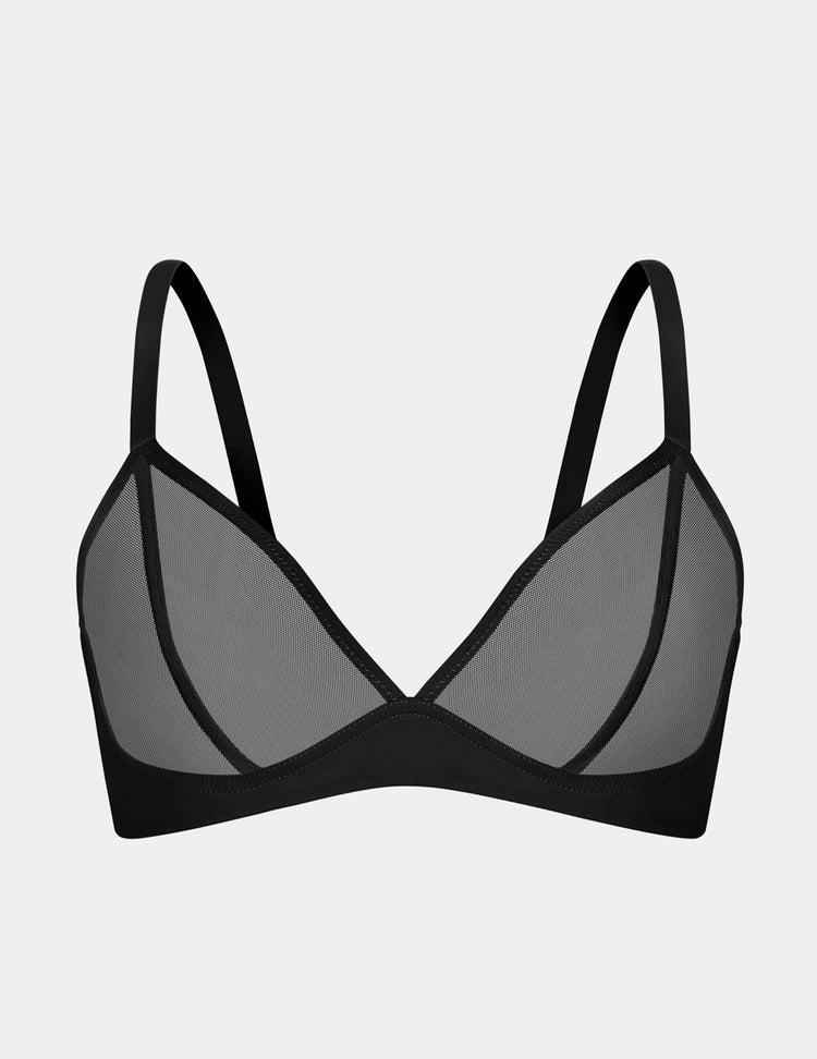 Mesh Deep V Bra | Wireless Mesh Bralette – Knix Canada